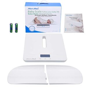 MomMed Baby Scale, Multi-Function Toddler Scale, Baby Scale Digital, Pet Scale, Infant Scale with Hold Function, Blue Backlight, Weight and Height Track