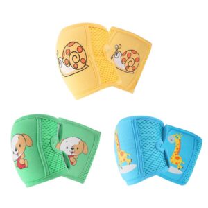 nashrio baby knee pads for crawling (3 pairs), anti-slip and protect infants & toddlers knees, elbows and legs. adjustable straps and breathable 3d mesh for boys and girls (unisex)