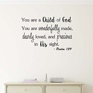 You are a Child of God You are Wonderfully Made 23 x 15 Vinyl Wall Quote Decal Sticker Church Religious Calligraphy Corinthians Nursery Art Decor Motivational Inspirational Decorative Lettering