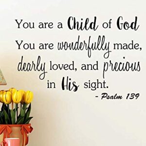 You are a Child of God You are Wonderfully Made 23 x 15 Vinyl Wall Quote Decal Sticker Church Religious Calligraphy Corinthians Nursery Art Decor Motivational Inspirational Decorative Lettering