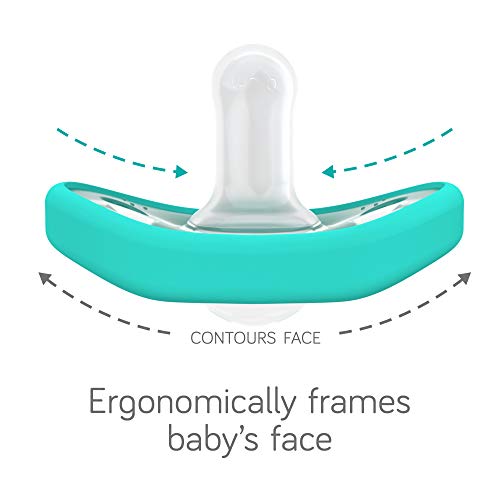 Nanobebe Baby Pacifiers 0-3 Month - Orthodontic, Curves Comfortably with Face Contour, Award Winning for Breastfeeding Babies, 100% Silicone - BPA Free. Perfect Baby Registry Gift 2pk,Grey