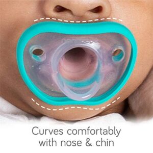 Nanobebe Baby Pacifiers 0-3 Month - Orthodontic, Curves Comfortably with Face Contour, Award Winning for Breastfeeding Babies, 100% Silicone - BPA Free. Perfect Baby Registry Gift 2pk,Grey