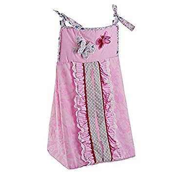 100% Cotton Butterfly Diaper Stacker Storage 1 PC Lovely Pink 3 D Butterfly Crib Diaper Organizer (Pink Butterfly Diaper Stacker)