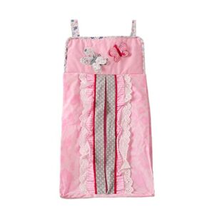 100% Cotton Butterfly Diaper Stacker Storage 1 PC Lovely Pink 3 D Butterfly Crib Diaper Organizer (Pink Butterfly Diaper Stacker)