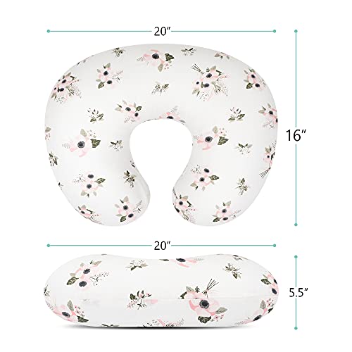 TILLYOU Nursing Pillow Cover - Egypt Cotton Care for Baby Boy Girl,Breathable Nursing Slipcover,Feeding Position Support