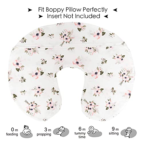 TILLYOU Nursing Pillow Cover - Egypt Cotton Care for Baby Boy Girl,Breathable Nursing Slipcover,Feeding Position Support