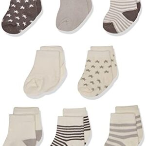 Touched by Nature Baby Organic Cotton Socks, Charcoal Stars, 0-6 Months