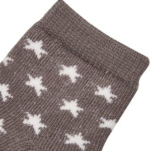 Touched by Nature Baby Organic Cotton Socks, Charcoal Stars, 0-6 Months