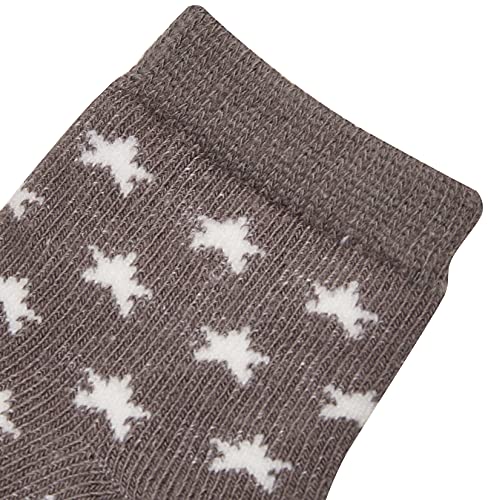 Touched by Nature Baby Organic Cotton Socks, Charcoal Stars, 0-6 Months