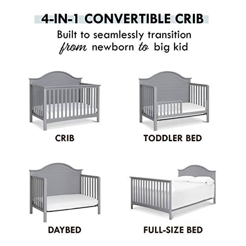 Carter's by DaVinci Nolan 4-in-1 Convertible Crib in Grey, Greenguard Gold Certified, 1 Count (Pack of 1)