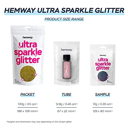 Hemway Premium Ultra Sparkle Glitter Multi-Purpose Metallic Flake for Nail Art, Cosmetic Graded, Makeup, Festival and Hair 100g / 3.5oz - Ultrafine (1/128 0.008 0.2mm) - Silver Holographic