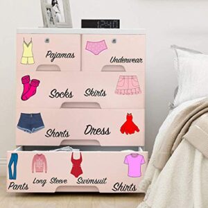 Dresser Clothing Decal Girl Dresser Labels for Bedroom Decor Drawer Organizing Stickers