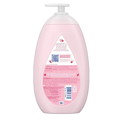 Johnson's Moisturizing Pink Baby Lotion with Coconut Oil, Hypoallergenic and Dermatologist-Tested, 27.1 fl. oz