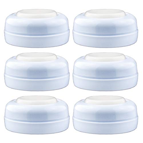 Maymom Screw Lids Aka Travel Caps with Rewritable Sealing Disc Compatible with Avent, Maymom Wide Mouth Bottles; Cap Replace Avent Natural Bottle Sealing Ring and Sealing Disc, 6pcs. (Blue)