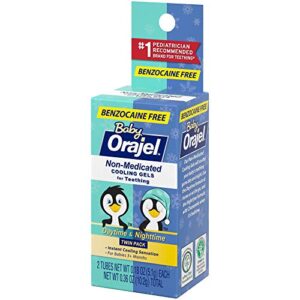 Orajel Baby Daytime & Nighttime Cooling Gels for Teething, Drug-Free, #1 Pediatrician Recommended Brand for Teething*, Two 0.18oz Tubes