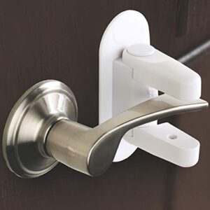 door lever lock (2 pack) child proof doors & handles 3m adhesive - child safety by tuut