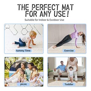 Yay Mats Stylish Extra Large Baby Play Mat. Soft, Thick, Non-Toxic Foam Covers 6 ft x 4 ft. Expandable Tiles with Edges Infants and Kids Playmat Tummy Time Mat (Carter Mudcloth Tan)