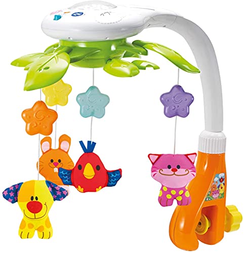 KiddoLab Baby Crib Mobile with Relaxing Music. Includes Ceiling Light Projector with Stars, Animals. Musical Crib Mobile with Timer. Nursery Toys for Babies Ages 0 and Older