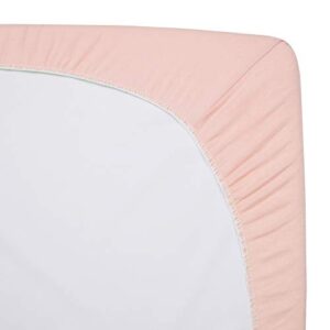 American Baby Company 100% Cotton Jersey Knit Fitted Sheet for Standard Crib and Toddler Mattresses, Blush, for Girls, 28x52x9 Inch (Pack of 1)