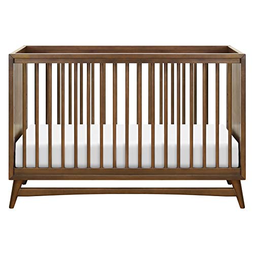 Babyletto Peggy 3-in-1 Convertible Crib with Toddler Bed Conversion Kit in Natural Walnut, Greenguard Gold Certified