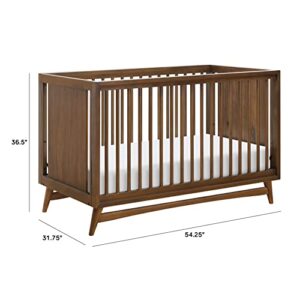 Babyletto Peggy 3-in-1 Convertible Crib with Toddler Bed Conversion Kit in Natural Walnut, Greenguard Gold Certified