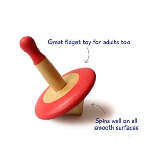 Shumee Wooden Spinning Tops 3 Pcs Handmade Spin Tops, Easy to Spin, Gyroscope, Educational Toys, Kindergarten Toys, Sensory Toys, Learning Toys, Fidget Spinner, Gifts for Kids/Toddlers | Gift Toys