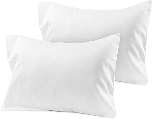 Travel Pillow Case 14x20 Set of 2 White Solid Envelope Style 500 Thread Count Toddler Pillowcase 100% Egyptian Cotton Travel Pillow Cover