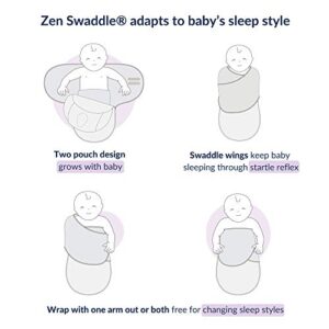 Nested Bean Zen Swaddle® - Gently Weighted Swaddle | Baby 0-6M | TOG 1.5 | 100% Cotton| Prevents startles | Aids Self-Soothing | Exceeds Safety Benchmarks | 2 Sizes in 1| Machine Washable