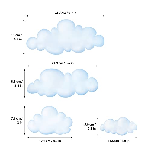 DECOWALL DS-8030 Clouds Kids Wall Stickers Wall Decals Peel and Stick Removable Wall Stickers for Kids Nursery Bedroom Living Room (Small)