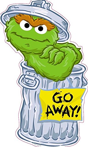 8 Inch Oscar The Grouch Sesame Street Removable Wall Decal Sticker Art Home Kids Room Decor Decoration - 4 by 8 inches