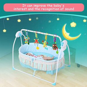 Joyshare 4 PCS Baby Soft Hanging Rattle Crinkle Squeaky Toy - Baby Toys for 0 3 6 9 to 1 Animal Ring Plush Stroller Infant Car Bed Crib Travel Activity Hanging Wind Chime with Teether for Boys Girls