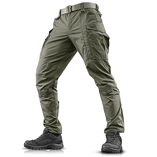 M-Tac Conquistador Flex Tactical Pants - Military Men's Cargo Pants with Pockets (Army Olive, W32 / L32)