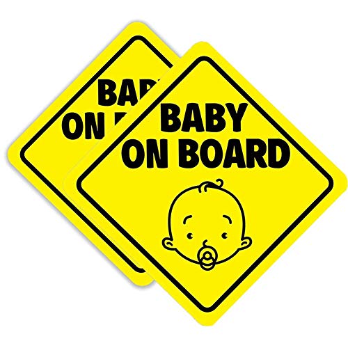 Babypop! Baby on Board Sticker for Cars (Magnetic) - Baby on Board Magnet for Car, Baby on Board Sign - Reflective Safety 2 Pack