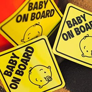 Babypop! Baby on Board Sticker for Cars (Magnetic) - Baby on Board Magnet for Car, Baby on Board Sign - Reflective Safety 2 Pack