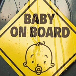 Babypop! Baby on Board Sticker for Cars (Magnetic) - Baby on Board Magnet for Car, Baby on Board Sign - Reflective Safety 2 Pack