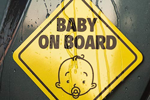 Babypop! Baby on Board Sticker for Cars (Magnetic) - Baby on Board Magnet for Car, Baby on Board Sign - Reflective Safety 2 Pack