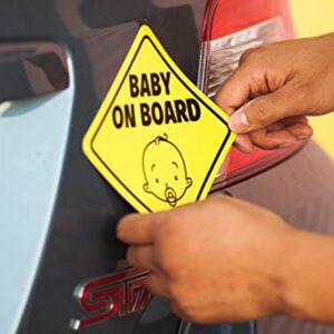 Babypop! Baby on Board Sticker for Cars (Magnetic) - Baby on Board Magnet for Car, Baby on Board Sign - Reflective Safety 2 Pack