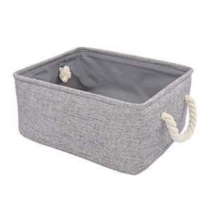 decorative storage basket bin with lip, collapsible storage box for house organizer. (12.2 x 8.3 x 5.1inch, grey)