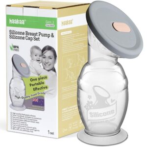 haakaa silicone breast pump & silicone cap 5oz/150ml