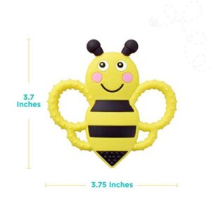 sweetbee Buzzy Bee Teether Toy, Multi-Textured, Soft & Soothing, Easy to Hold (BPA Free, Freezer & Dishwasher Safe)