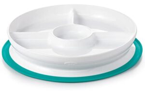 oxo tot stick & stay suction divided plate - teal