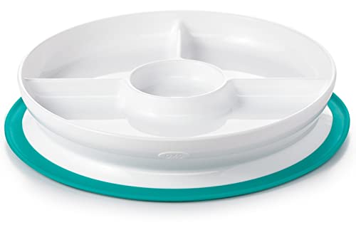 OXO Tot Stick & Stay Suction Divided Plate - Teal