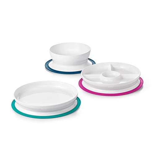 OXO Tot Stick & Stay Suction Divided Plate - Teal