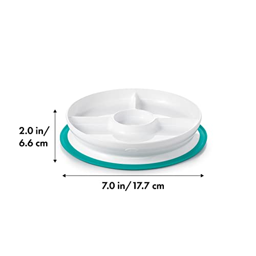 OXO Tot Stick & Stay Suction Divided Plate - Teal