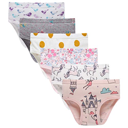 Sladatona Little Girls' Soft Cotton Underwear Bring Cool, Breathable Comfort Experience Panty 5-6years Mixed Colour