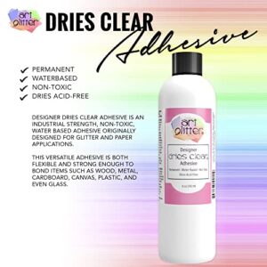 Art Institute Precision Craft Glue - Art Glitter Glue for Crafts - 8fl oz - Precision Glue Tip - Metal Tip - 3 Refillable Bottles - Flexible and Crack Resistant - Strong Hold Adhesive - Made in USA