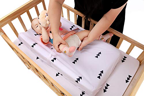 Knlpruhk Changing Pad Cover Set 2 Pack 100% Jersey Knit Cotton Ultra Soft Stretchy Baby Girl Boy Grey Arrows and Black Triangles for a Standard Baby Change Pad