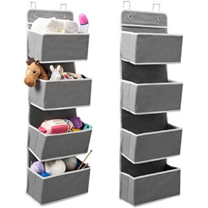 ezoware 2pack over the door hanging organizer with 4 pocket, home storage organizer with hook for pantry baby nursery bathroom closet dorm