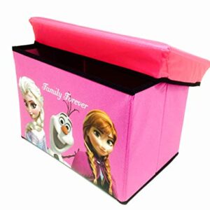 Frozen. Princess Elsa Anna & Olaf Foldable Storage Box & Stool (HOT Pink)