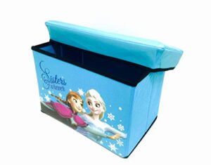 disney princess elsa anna & olaf foldable storage box & stool (blue)